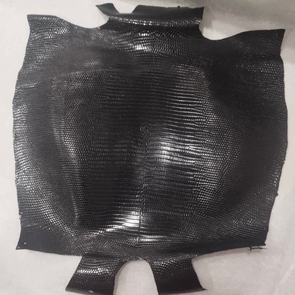 Black Ring Lizard Skin – Sunny Exotic Leathers